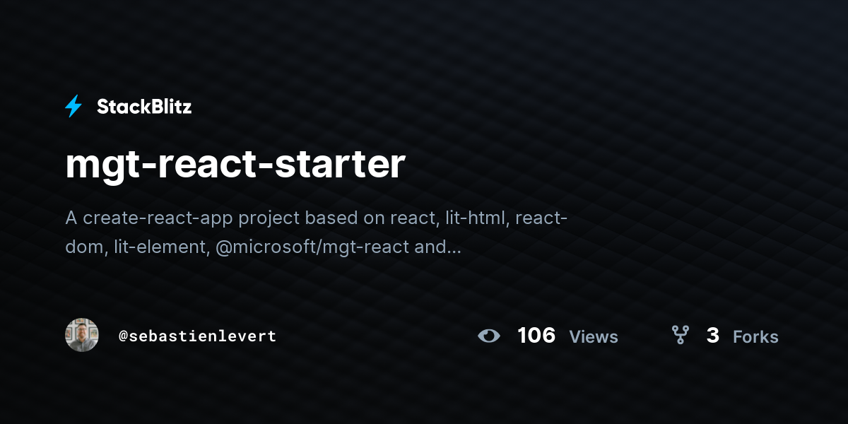 Mgt React Starter Stackblitz