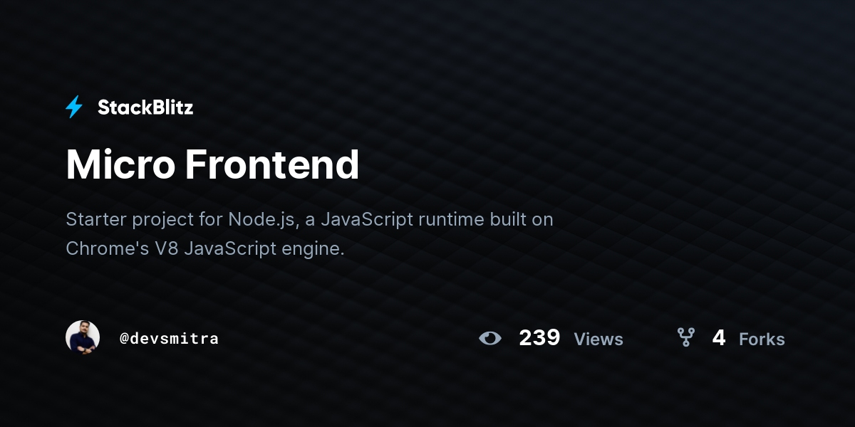 Micro Frontend - StackBlitz
