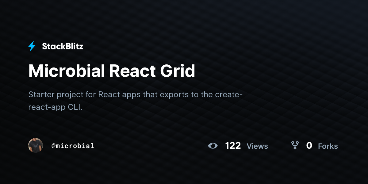 Microbial React Grid - StackBlitz