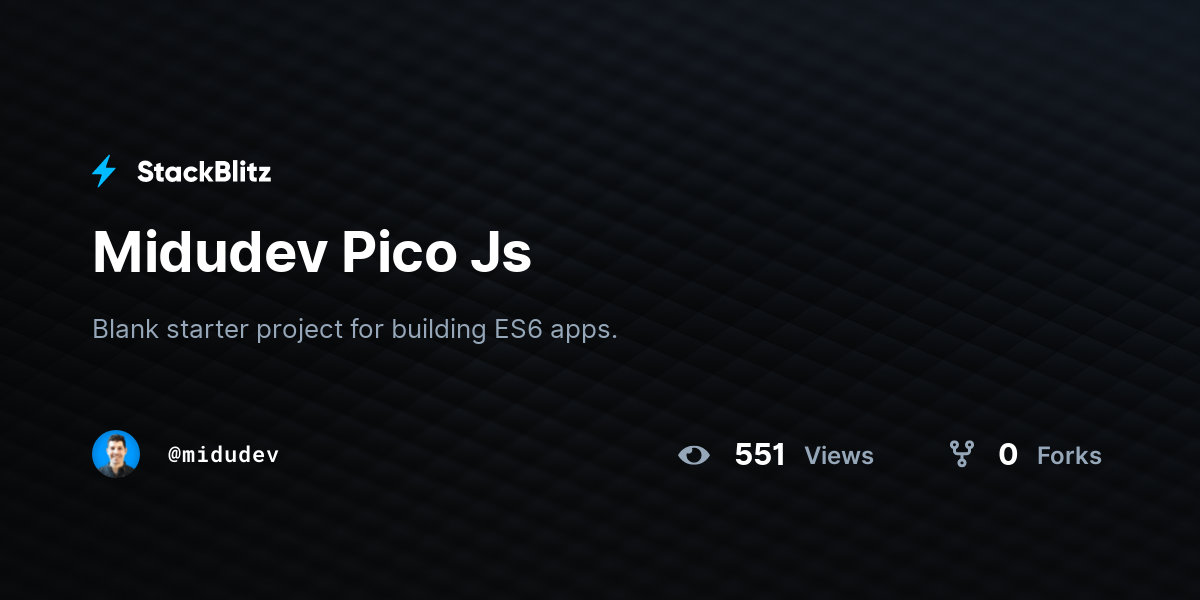 Midudev Pico Js - StackBlitz Midudev Pico Js - StackBlitz