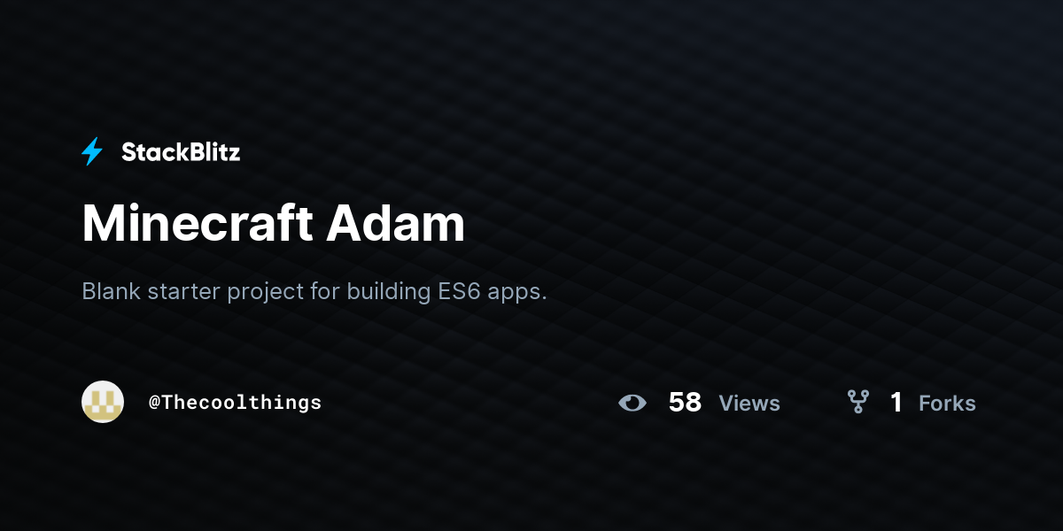 Minecraft Adam - StackBlitz