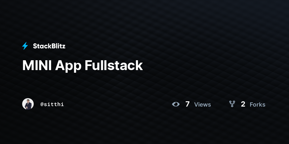 MINI App Fullstack - StackBlitz