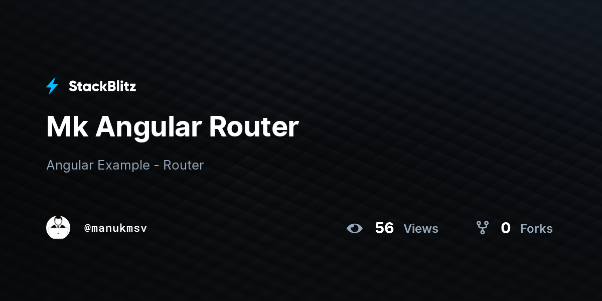 Mk Angular Router Stackblitz