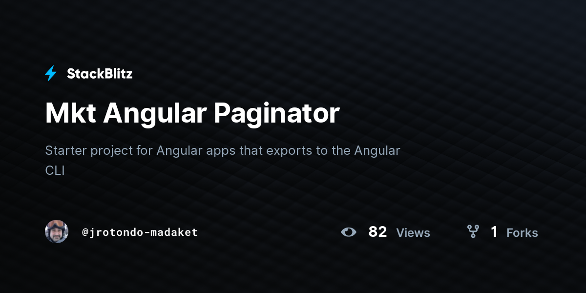Mkt Angular Paginator Stackblitz
