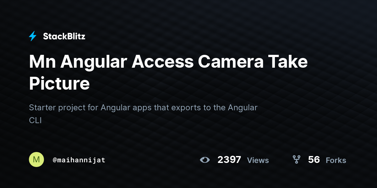 Mn Angular Access Camera Take Picture - StackBlitz