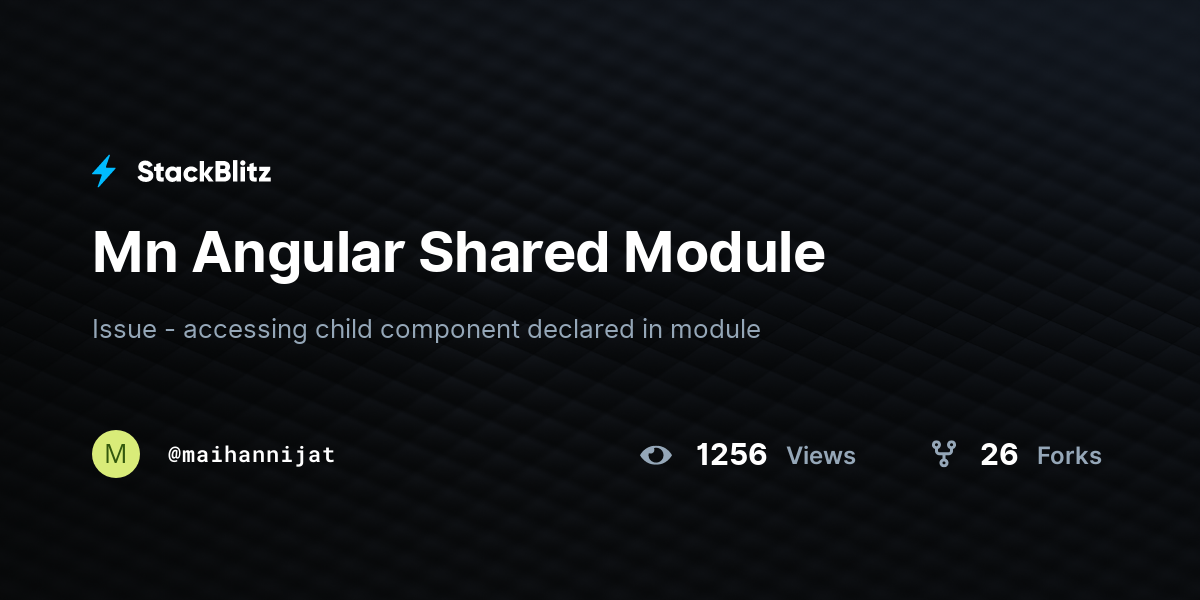 Mn Angular Shared Module - StackBlitz