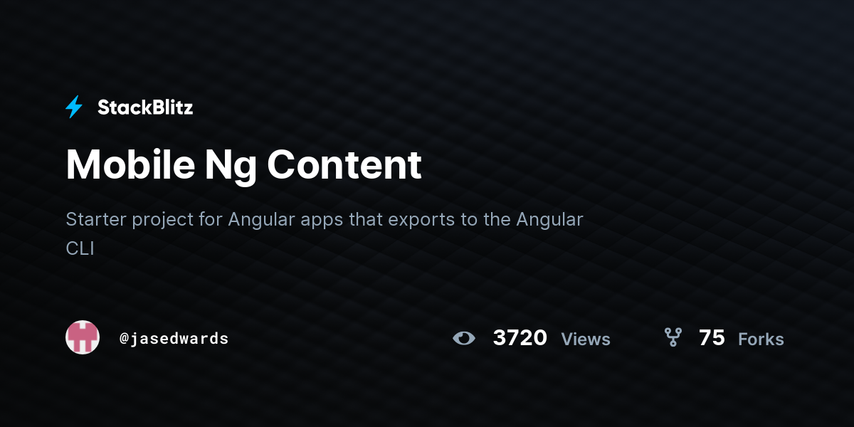 Mobile Ng Content - StackBlitz