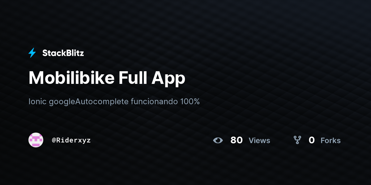 Mobilibike Full App - StackBlitz