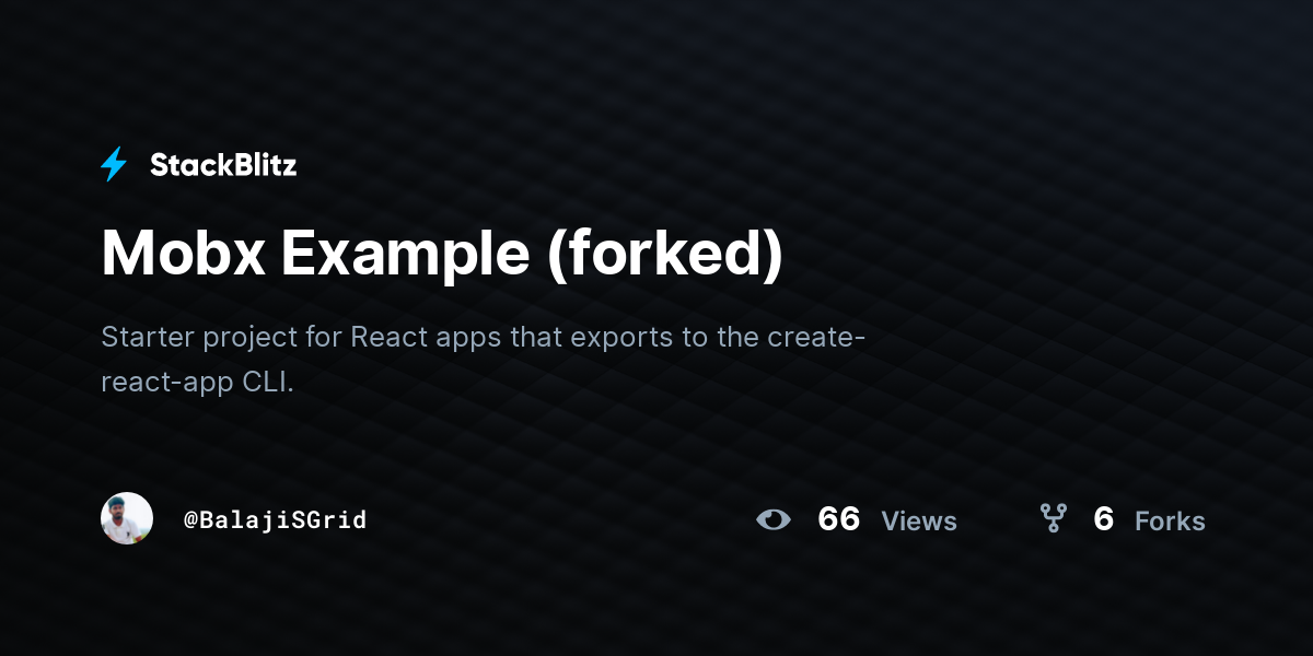 Mobx Example (forked) - StackBlitz Mobx Example (forked) - StackBlitz