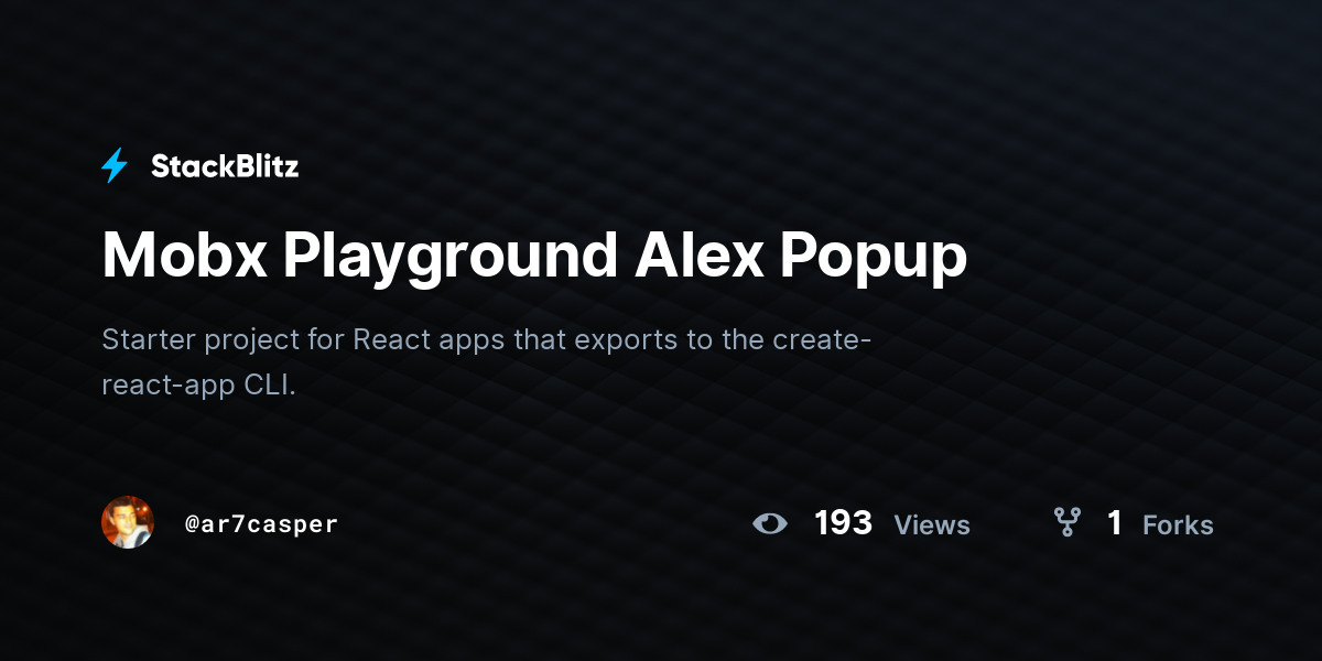 Mobx Playground Alex Popup - StackBlitz