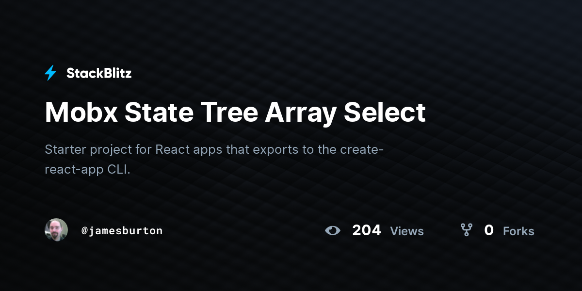 Mobx State Tree Array Select - StackBlitz