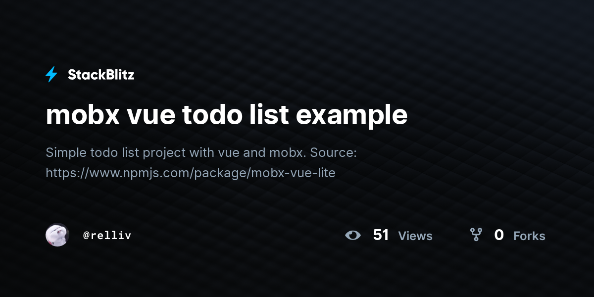 mobx vue todo list example - StackBlitz mobx vue todo list example - StackBlitz