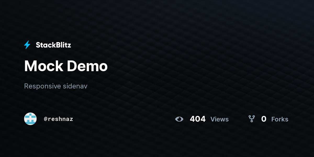 Mock Demo - StackBlitz