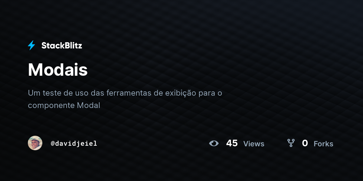 Modais - StackBlitz Modais - StackBlitz