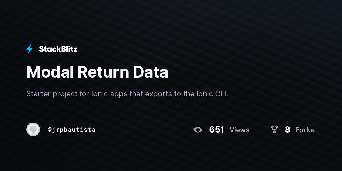 Modal Return Data - StackBlitz