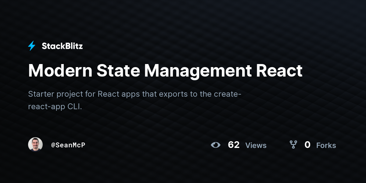 Modern State Management React - StackBlitz