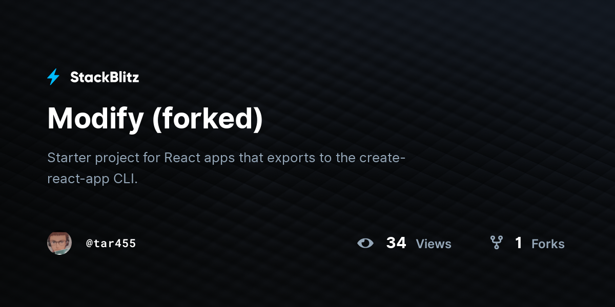 Modify (forked) - StackBlitz