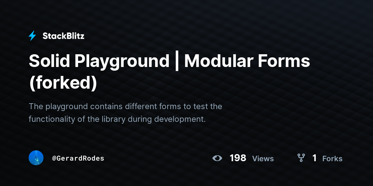 Solid Playground | Modular Forms (forked) - StackBlitz
