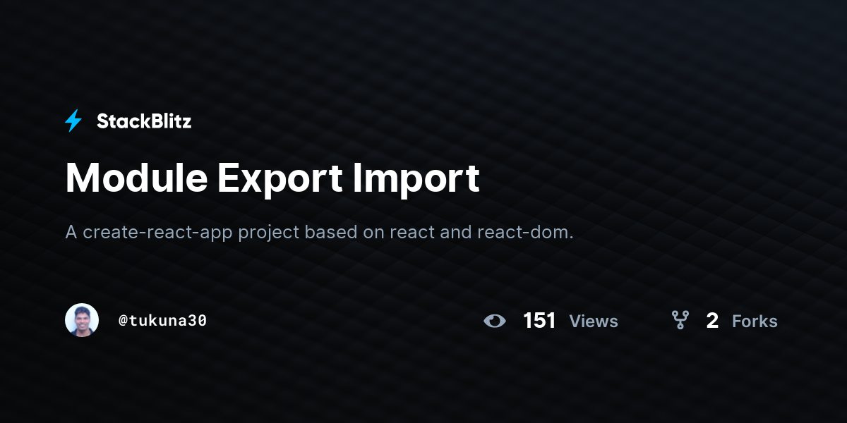 Module Export Import - StackBlitz