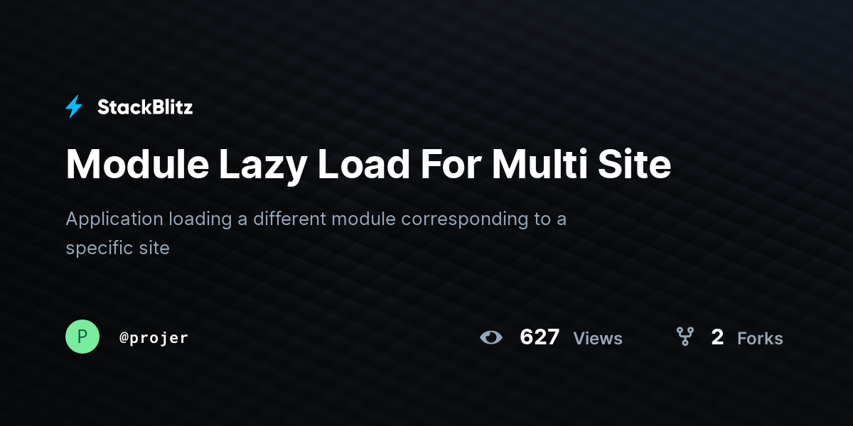 Module Lazy Load For Multi Site - StackBlitz Module Lazy Load For Multi Site - StackBlitz