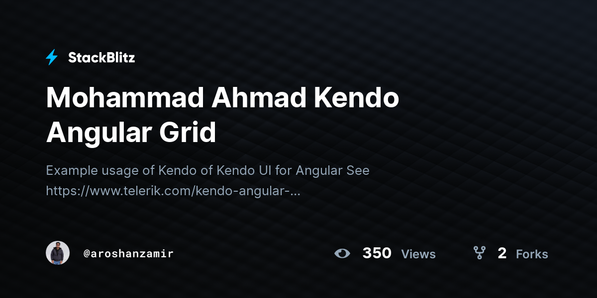 Mohammad Ahmad Kendo Angular Grid - StackBlitz