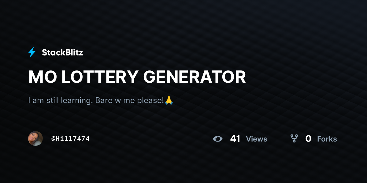 MO LOTTERY GENERATOR - StackBlitz