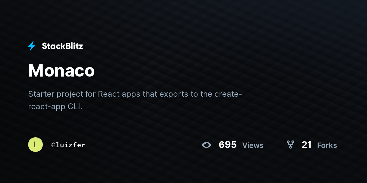 Monaco - StackBlitz