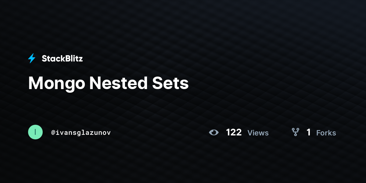 Mongo Nested Sets - StackBlitz