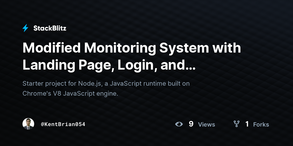 Modified Monitoring System with Landing Page, Login, and Dashboard ...