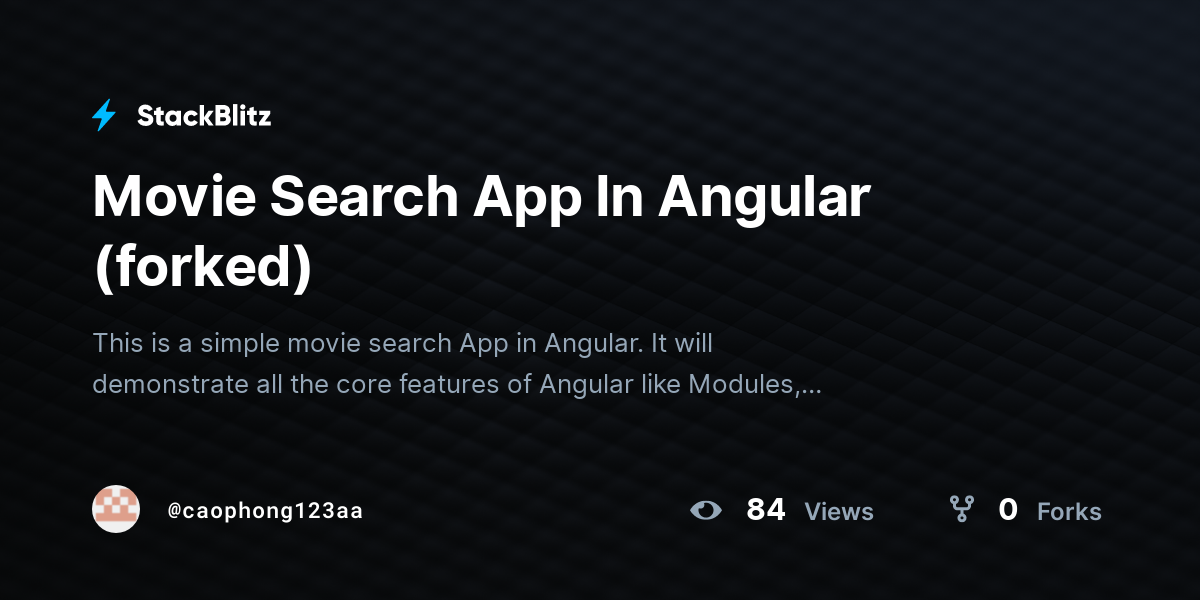 Movie Search App In Angular (forked) - StackBlitz