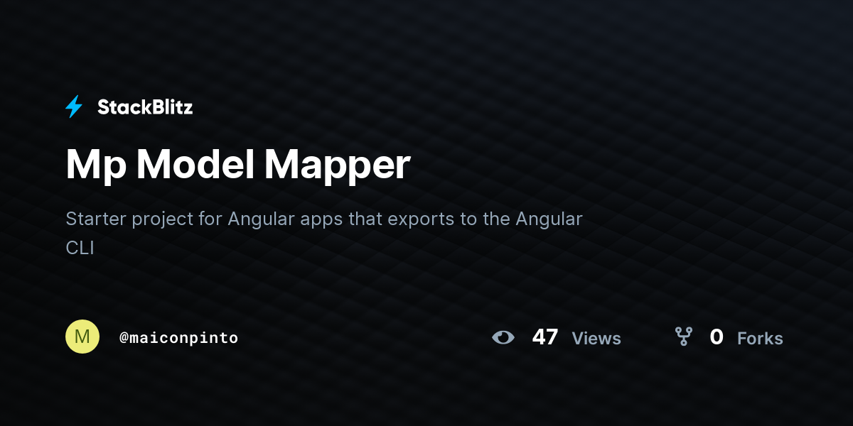 Mp Model Mapper - StackBlitz