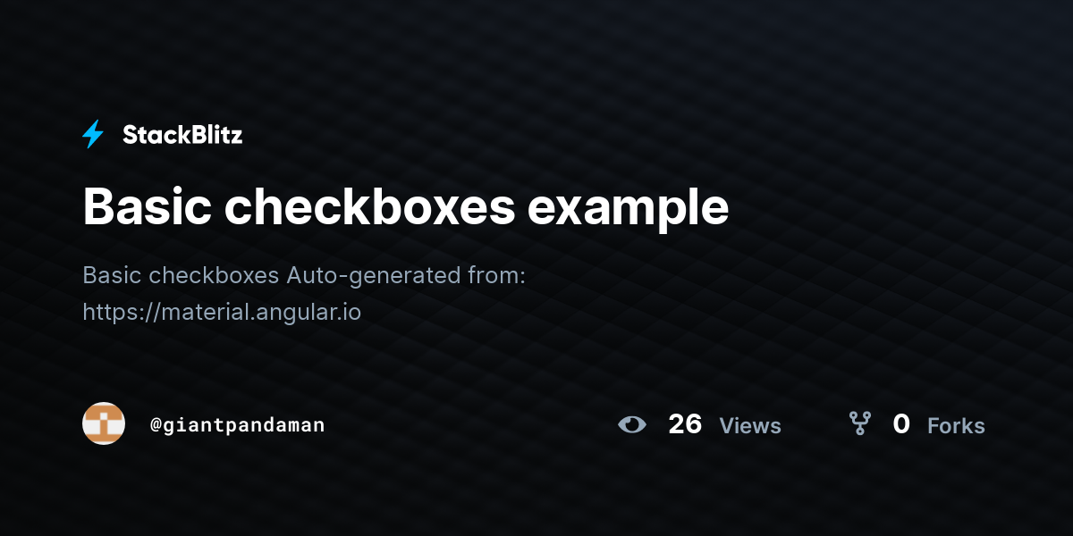 Basic checkboxes example - StackBlitz
