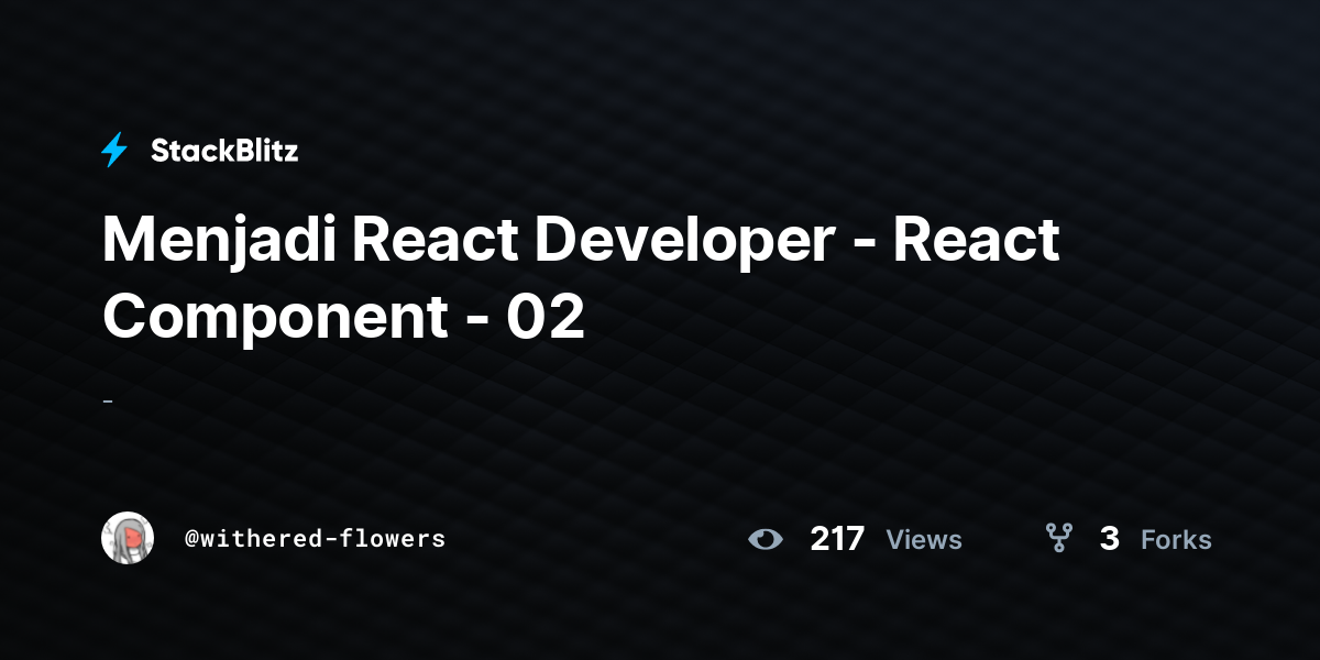 Menjadi React Developer - React Component - 02 - StackBlitz