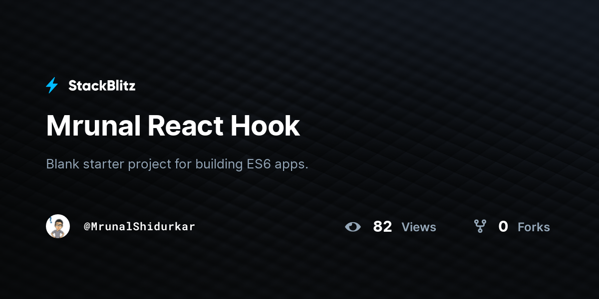 Mrunal React Hook - StackBlitz