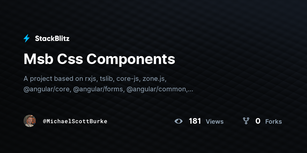 Msb Css Components - StackBlitz