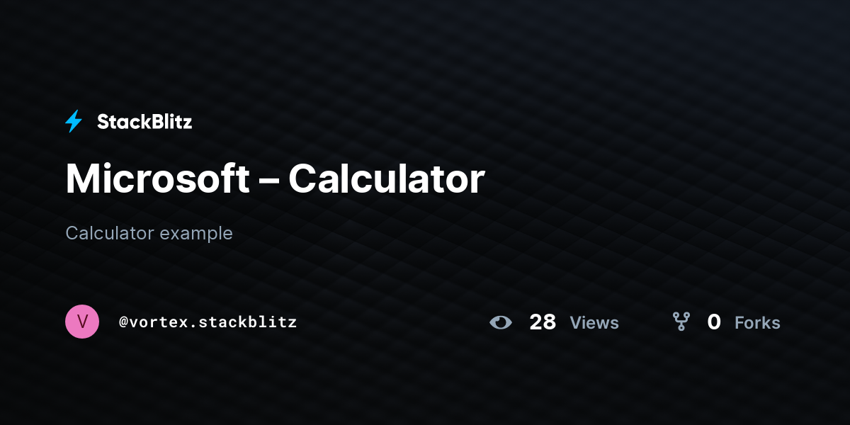 Microsoft – Calculator - StackBlitz