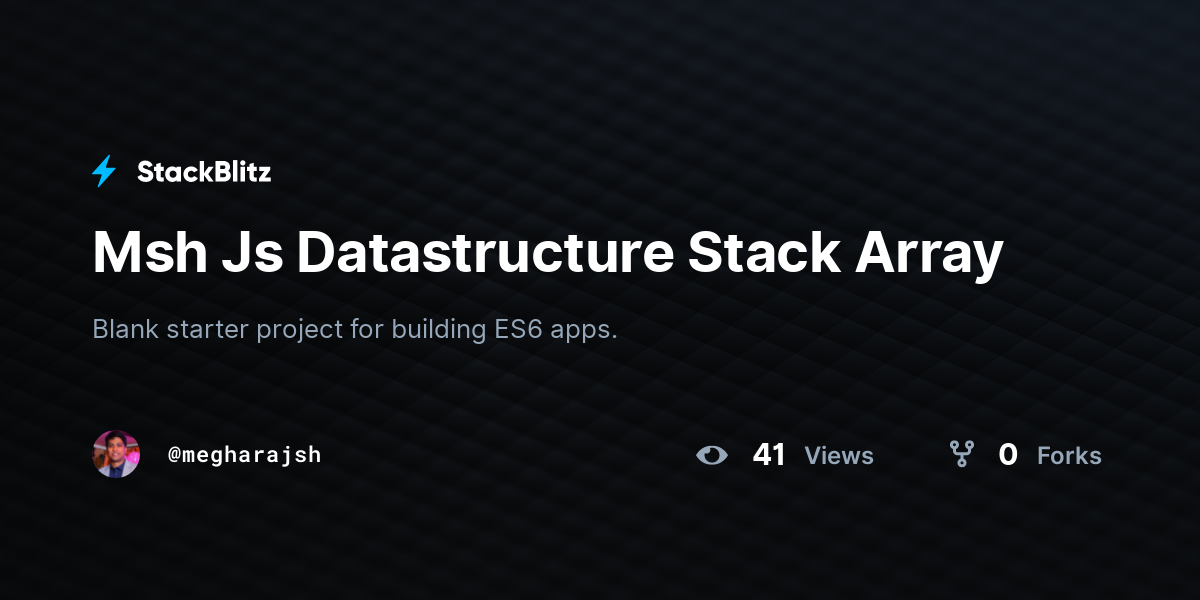 Msh Js Datastructure Stack Array - StackBlitz