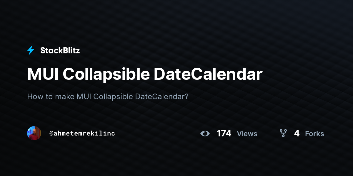 MUI Collapsible DateCalendar - StackBlitz