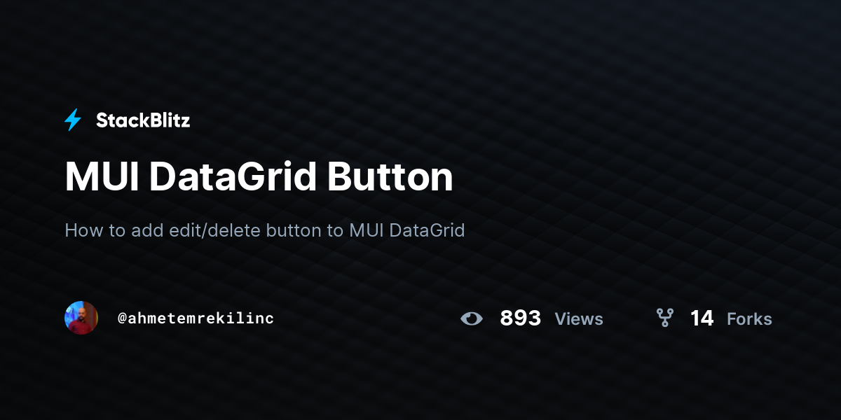 MUI DataGrid Button - StackBlitz