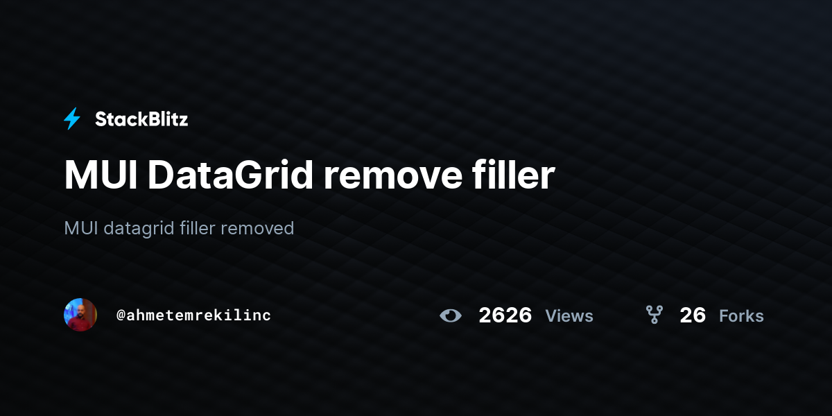 MUI DataGrid remove filler - StackBlitz