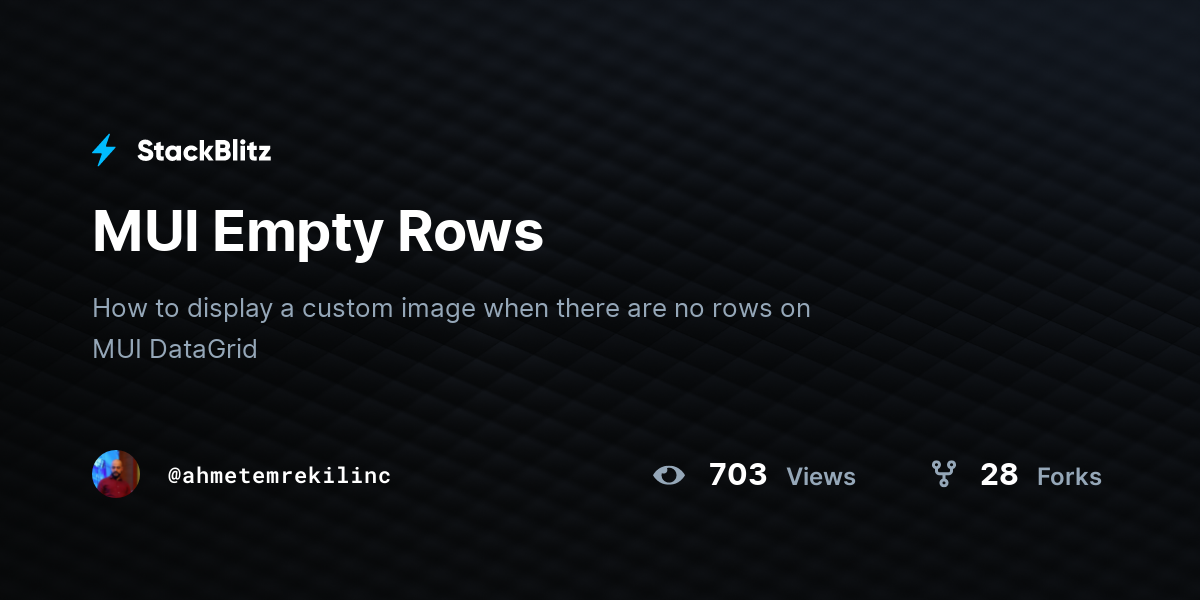 MUI Empty Rows - StackBlitz