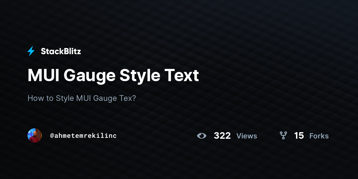 MUI Gauge Style Text - StackBlitz