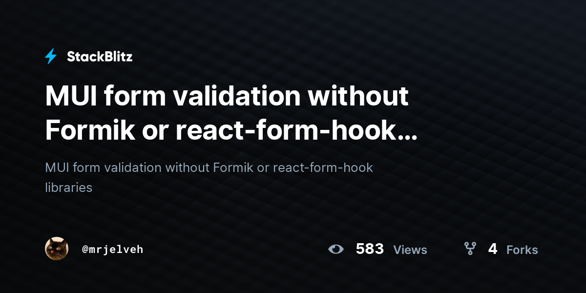 MUI form validation without Formik or react-form-hook libraries ...