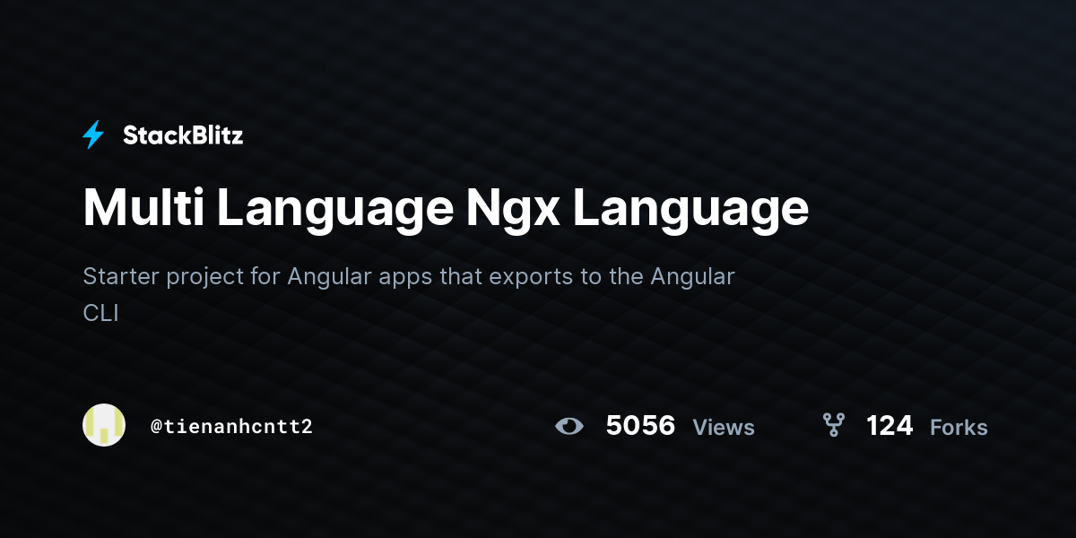 Multi Language Ngx Language - StackBlitz