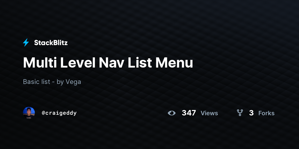 Multi Level Nav List Menu - StackBlitz