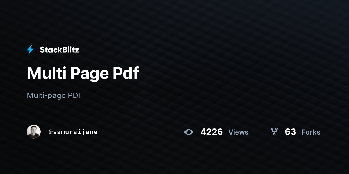 Multi Page Pdf - StackBlitz