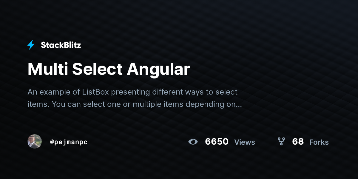 Multi Select Angular - StackBlitz