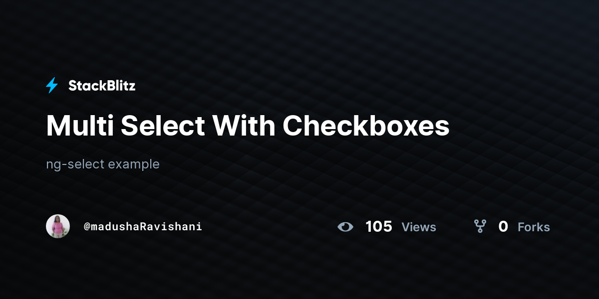 Multi Select With Checkboxes - StackBlitz