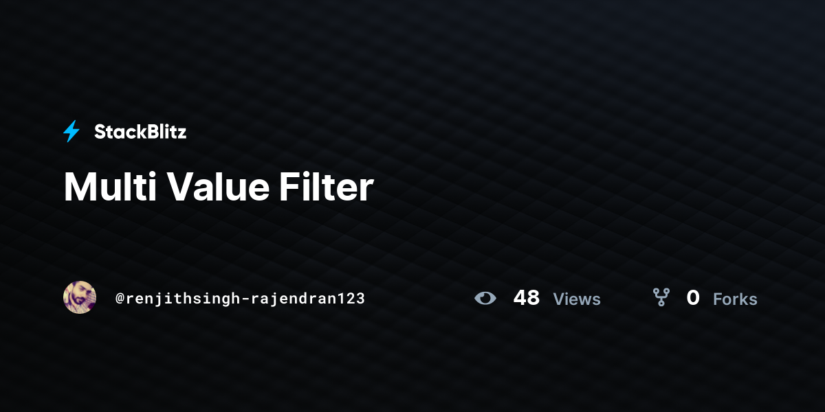 Multi Value Filter - StackBlitz