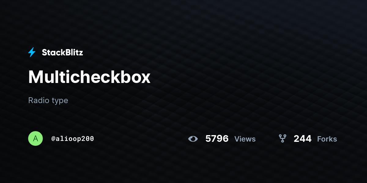 Multicheckbox - StackBlitz